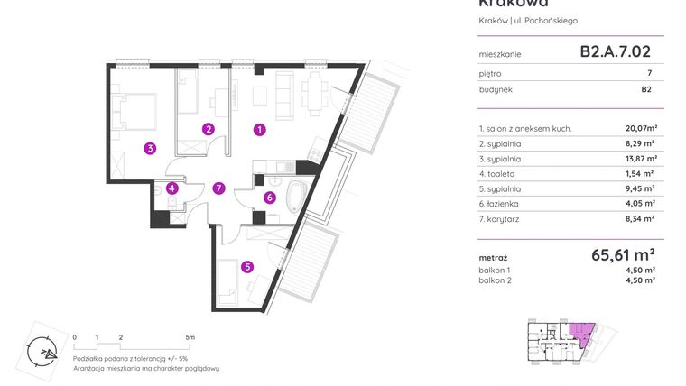 Mieszkanie Kraków, Prądnik Biały, Murapol Parki Krakowa - 4 pokoje, 66 ...