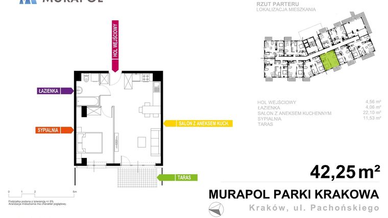 Mieszkanie Kraków, Prądnik Biały, Murapol Parki Krakowa - 2 pokoje, 42 ...